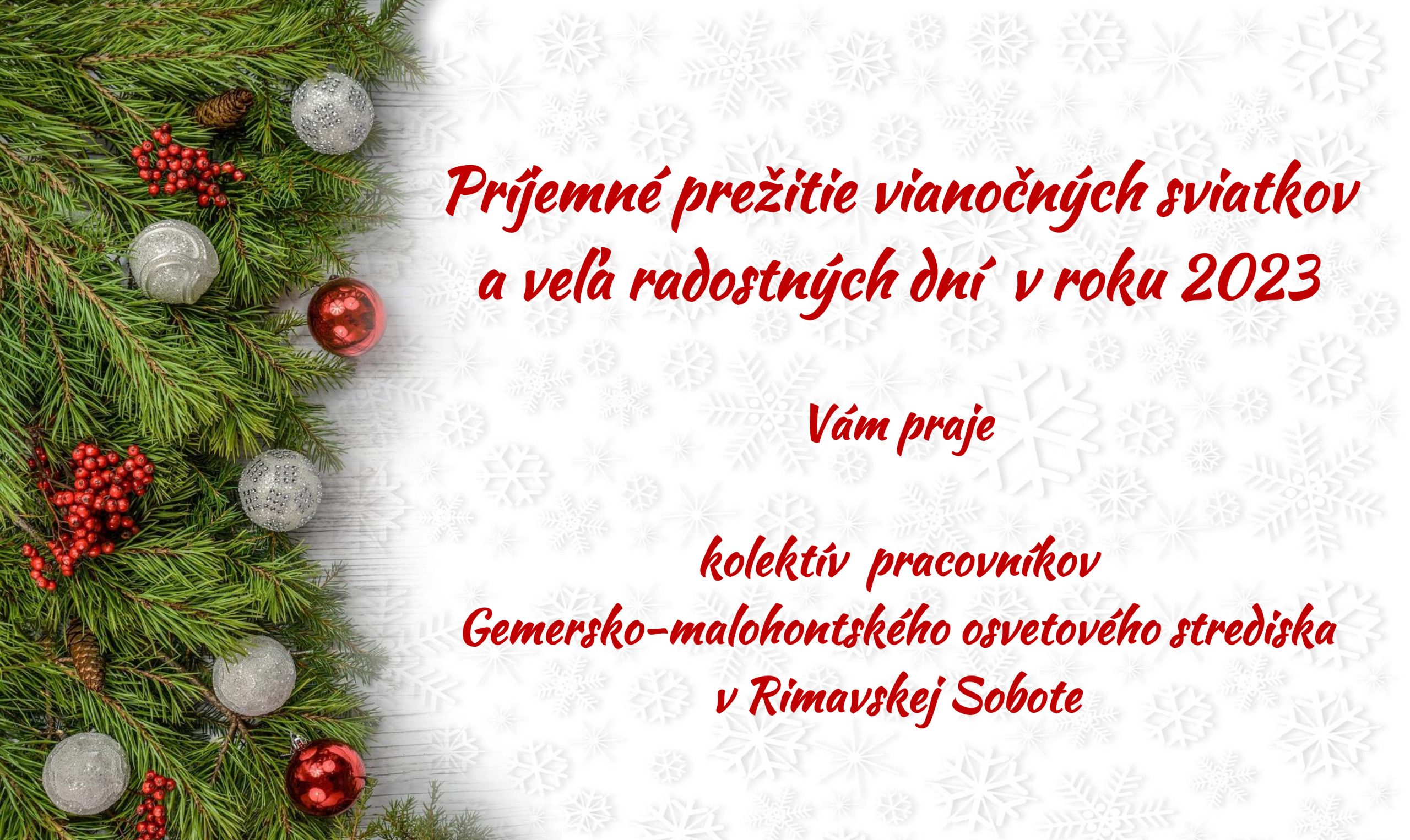 Vianočný pozdrav - Gemersko-malohontské osvetové stredisko